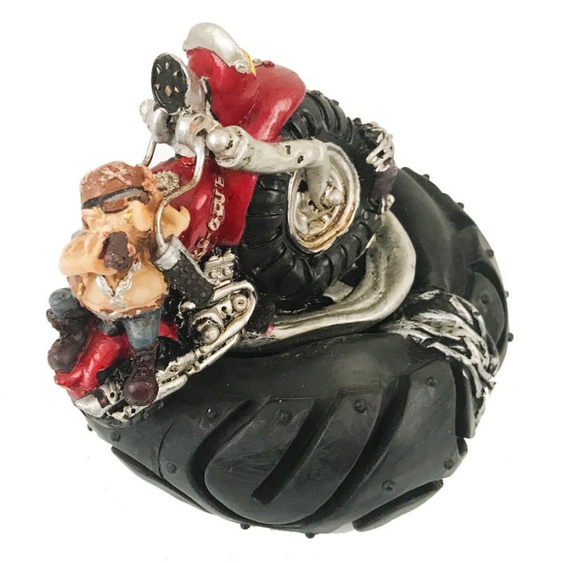 Posacenere Pneumatico con Motociclista 13 x 13 cm